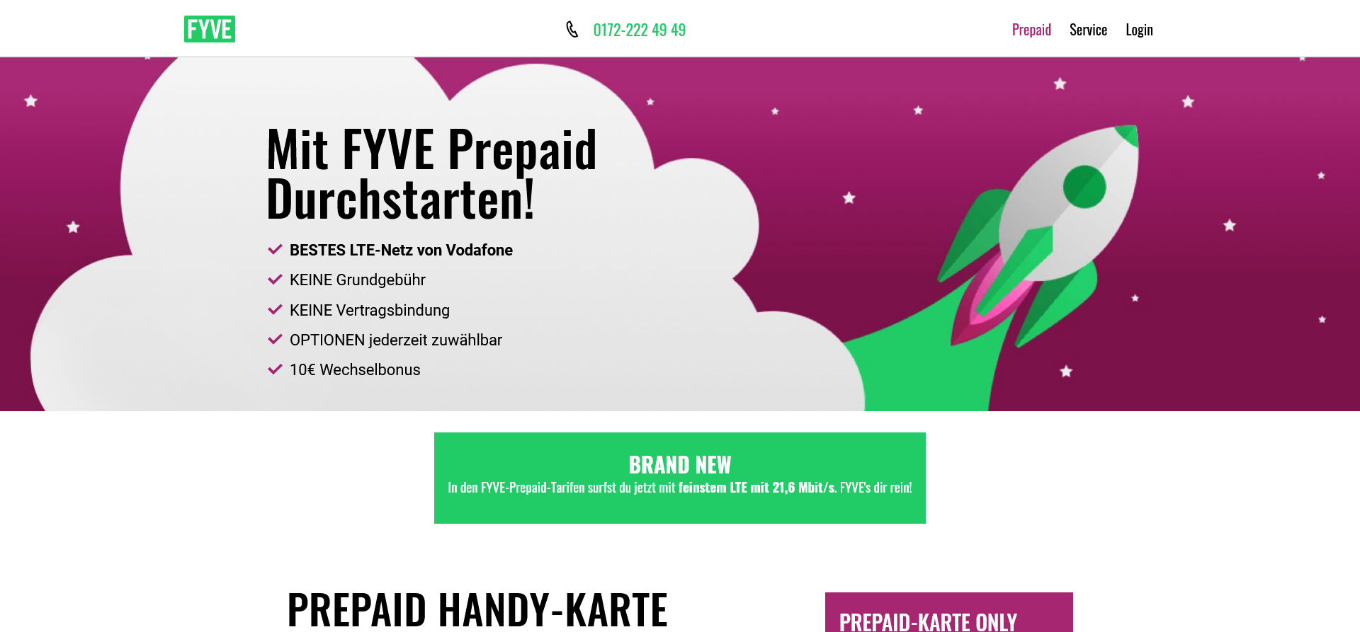 FYVE - Prepaid Anbieter & Tarife in der Analyse